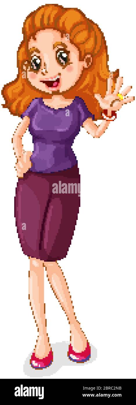 Pretty woman greeting on white background illustration Stock Vector ...