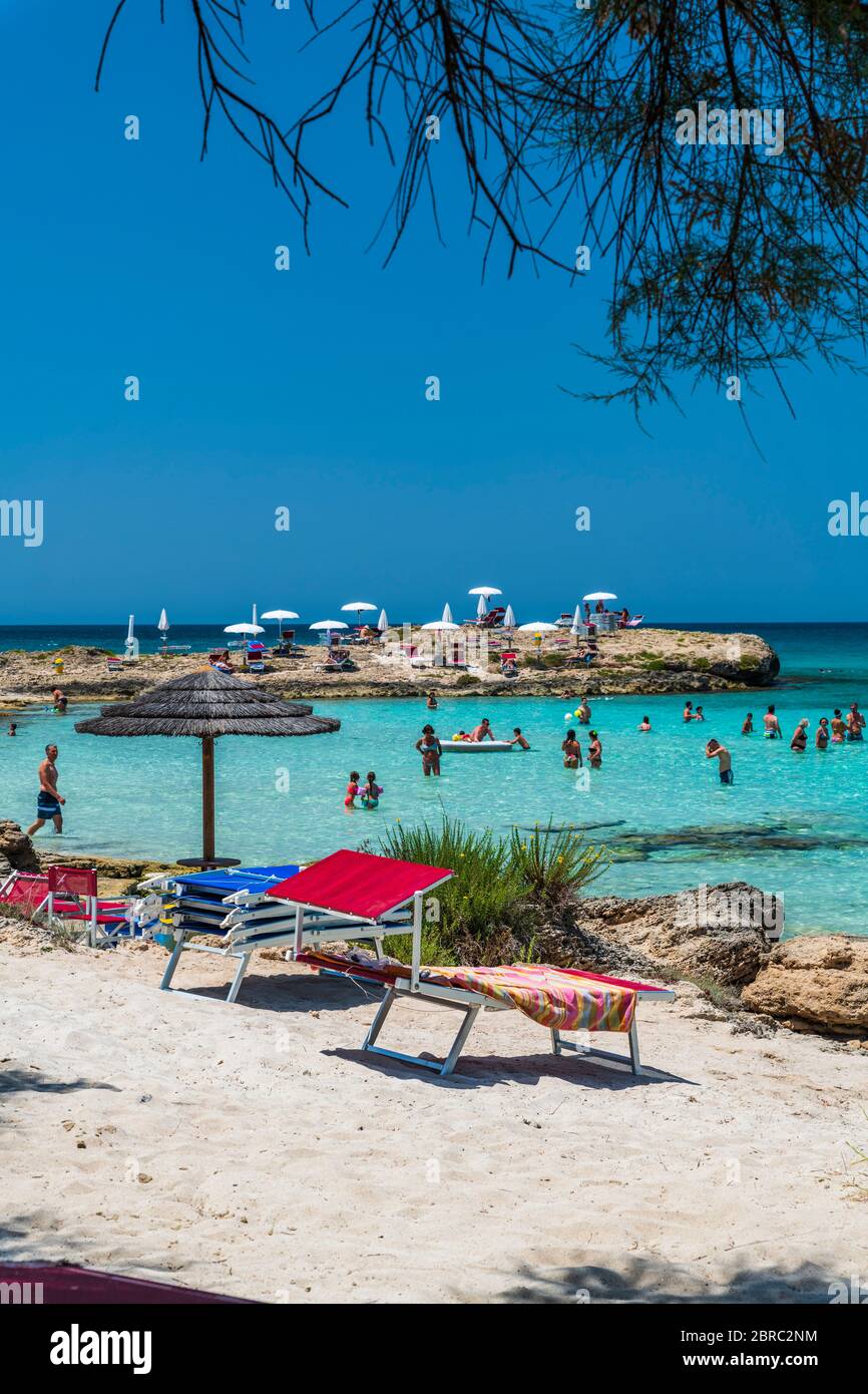 Golden beaches and clear sea. Magic of Salento. Punta della Suina ...