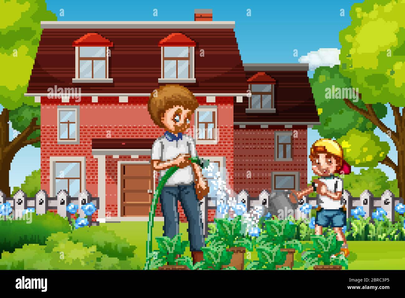 Scene with family having a good time at home illustration Stock Vector ...