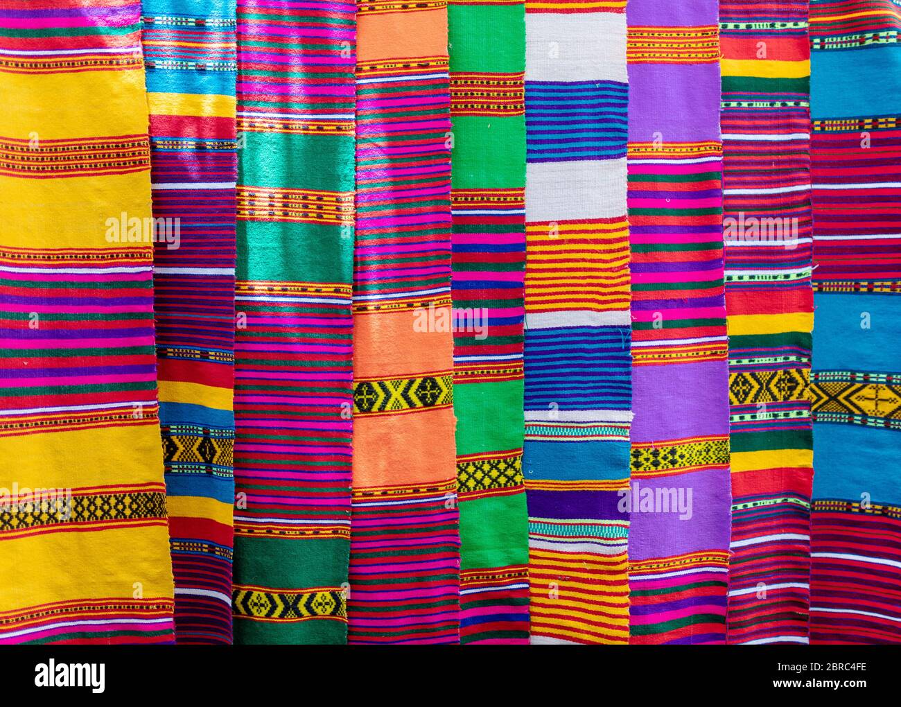 Traditional Ethiopian textiles, hand made colorful scarf on market ...