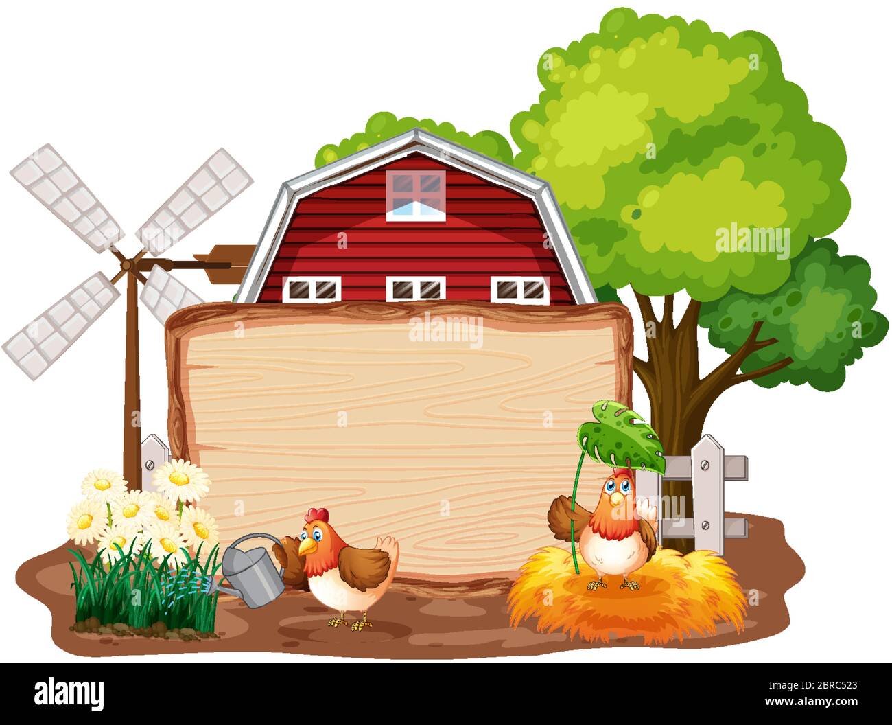 Sign template with animals in garden background illustration Stock ...