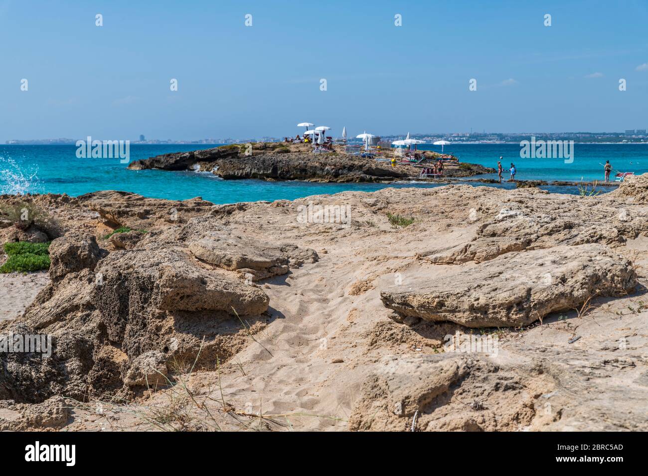 Golden beaches and clear sea. Magic of Salento. Punta della Suina ...