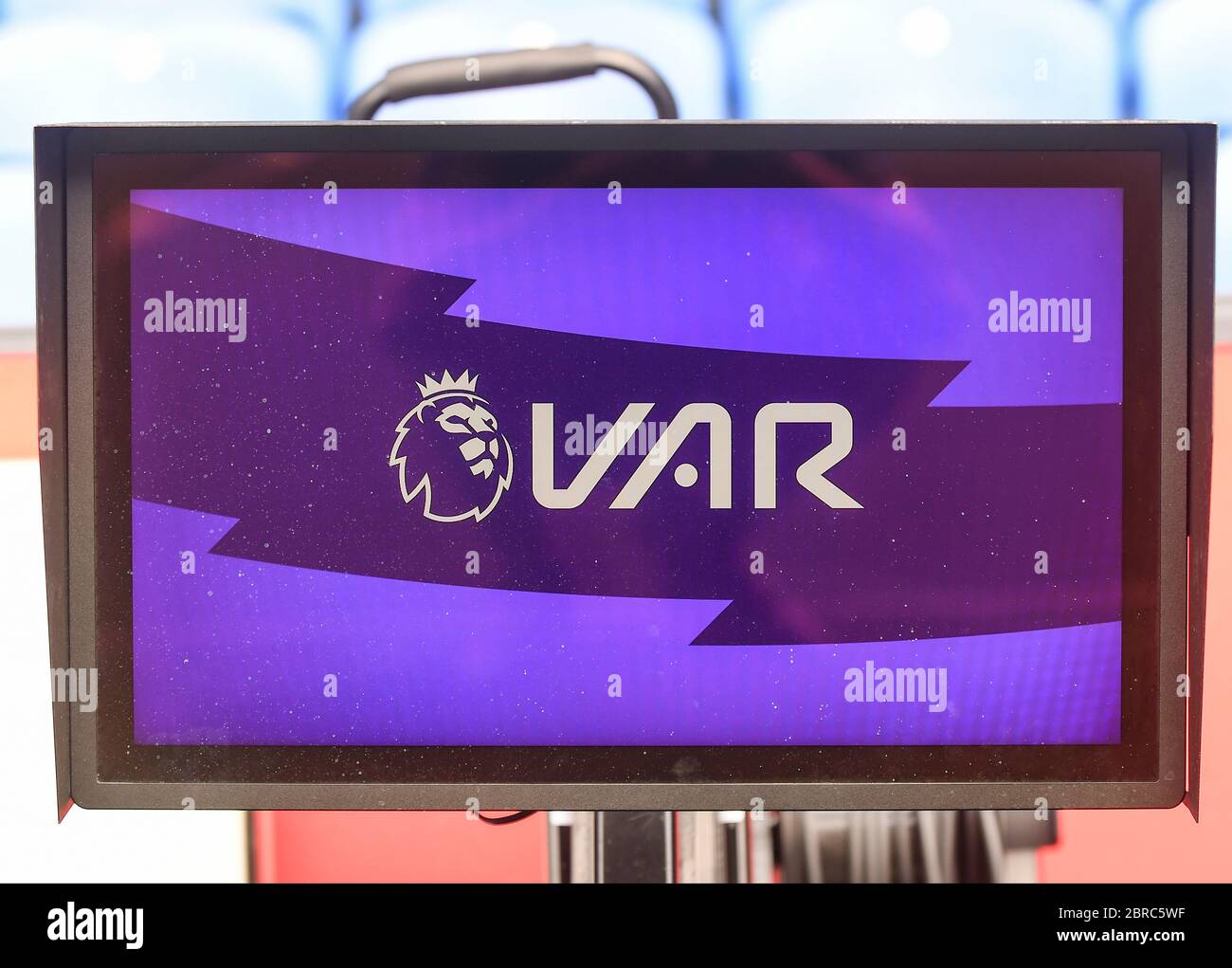LONDON, ENGLAND - AUGUST 31, 2019: The VAR screen pictured ahead of the ...