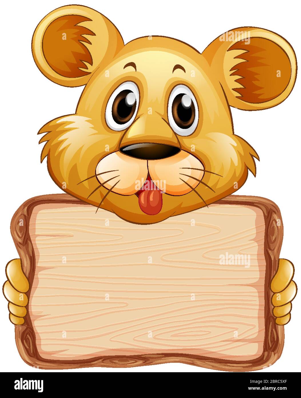 Board template with cute bear on white background illustration Stock ...