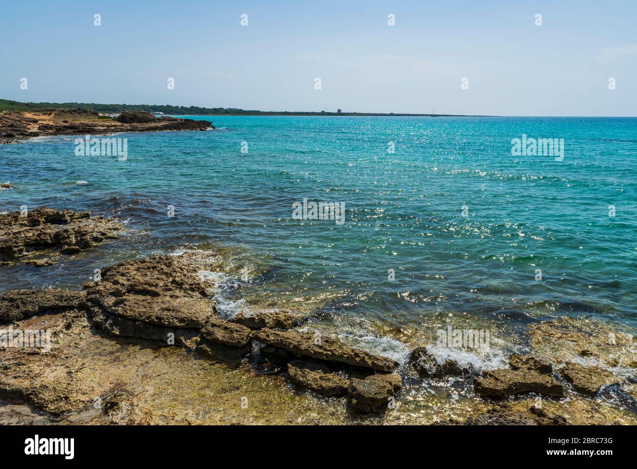 Golden beaches and clear sea. Magic of Salento. Punta della Suina ...