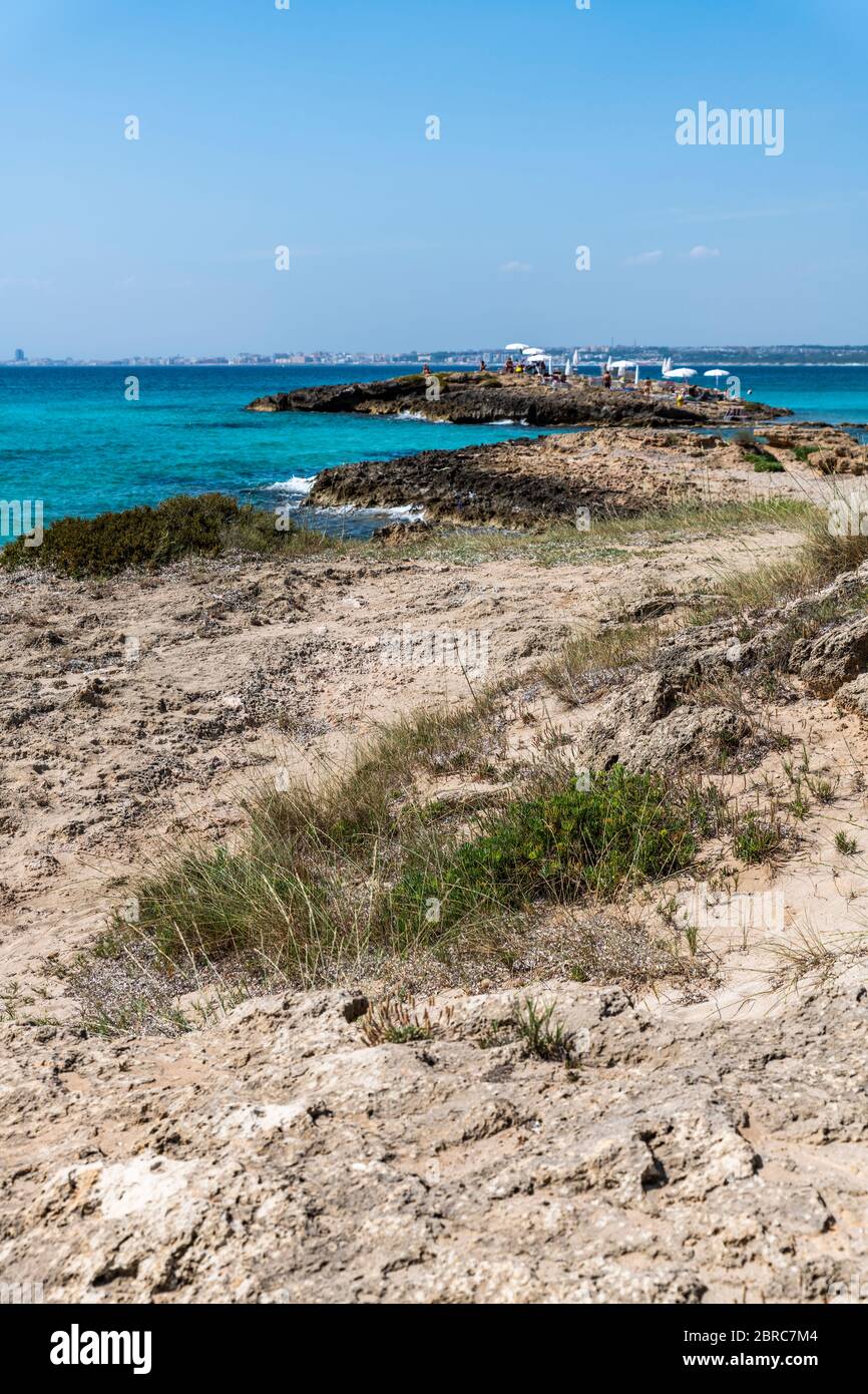 Golden beaches and clear sea. Magic of Salento. Punta della Suina ...