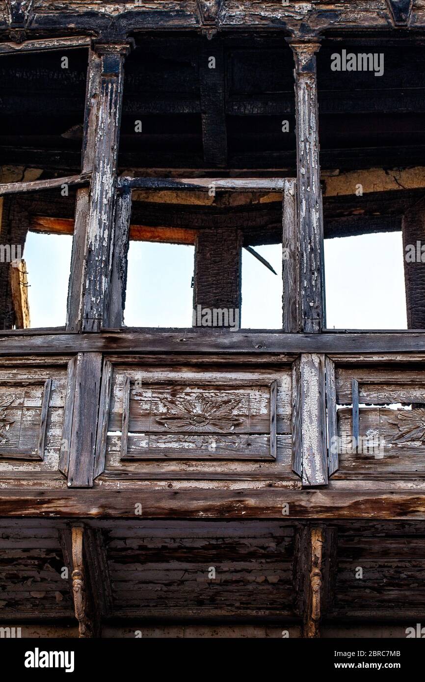 Abstract Ancient Building Houses Windows Details Photo Stock Photo - Alamy