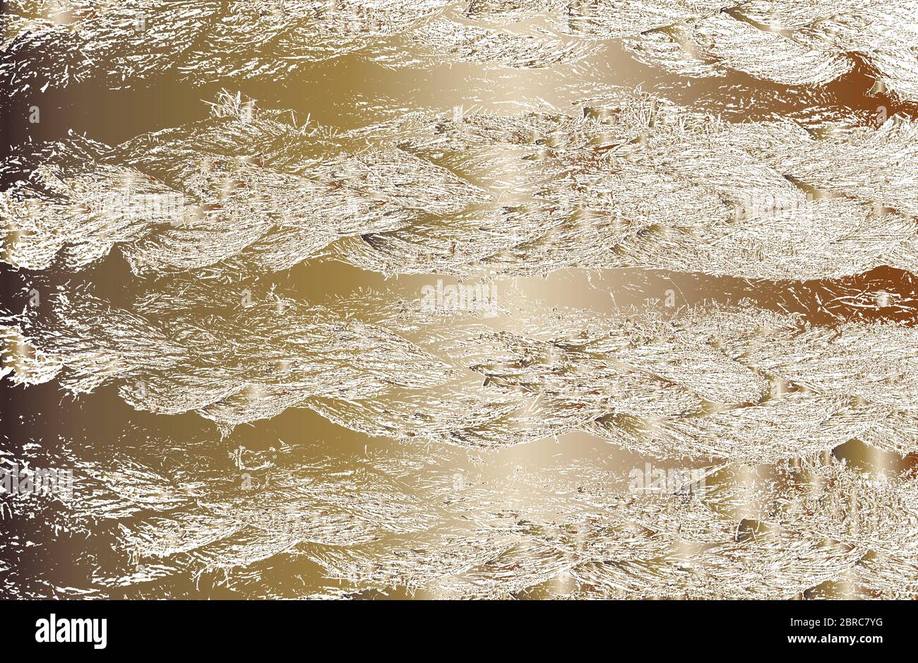 Distress grunge vector texture of golden wicker rope. Black and white ...