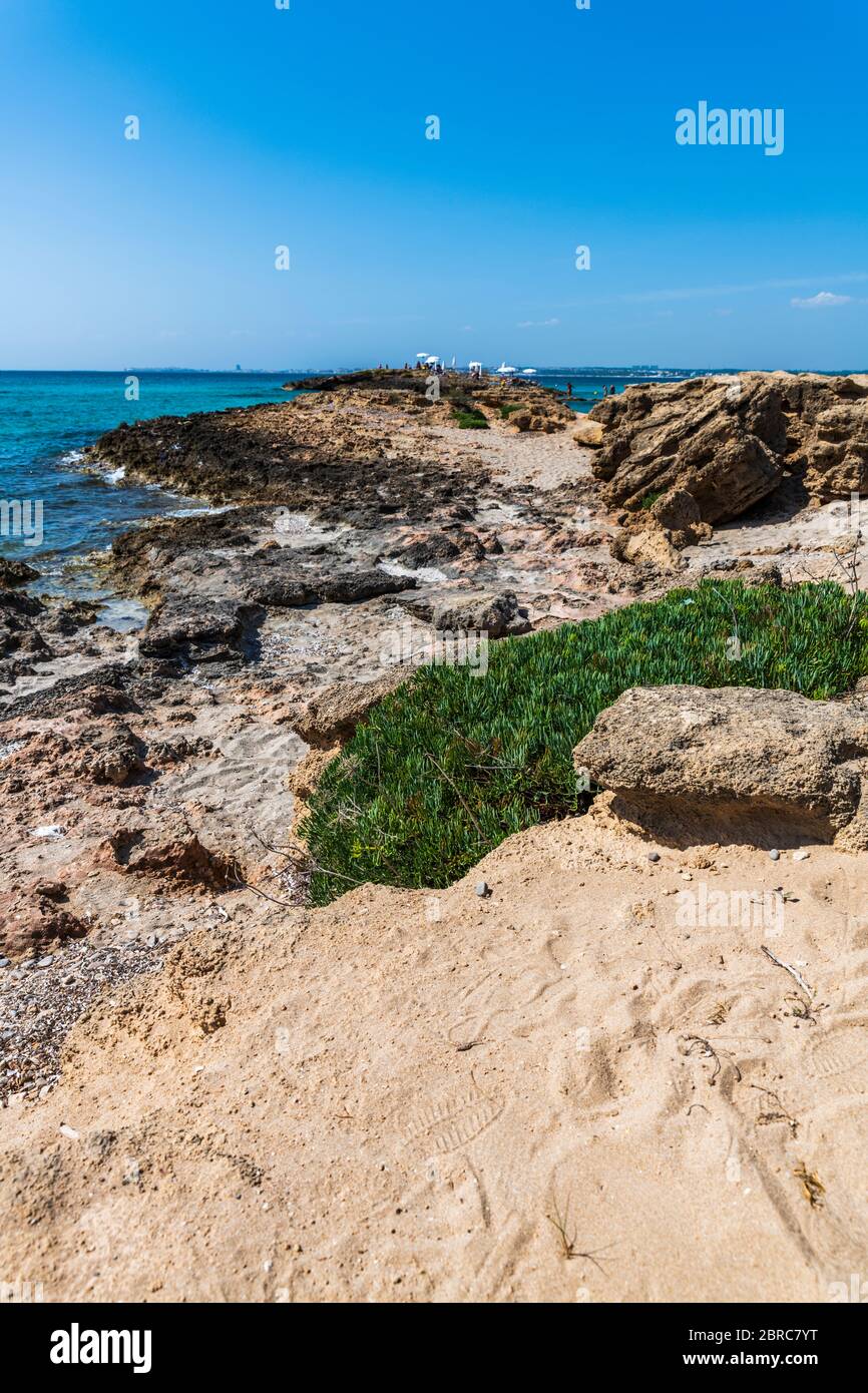 Golden beaches and clear sea. Magic of Salento. Punta della Suina ...