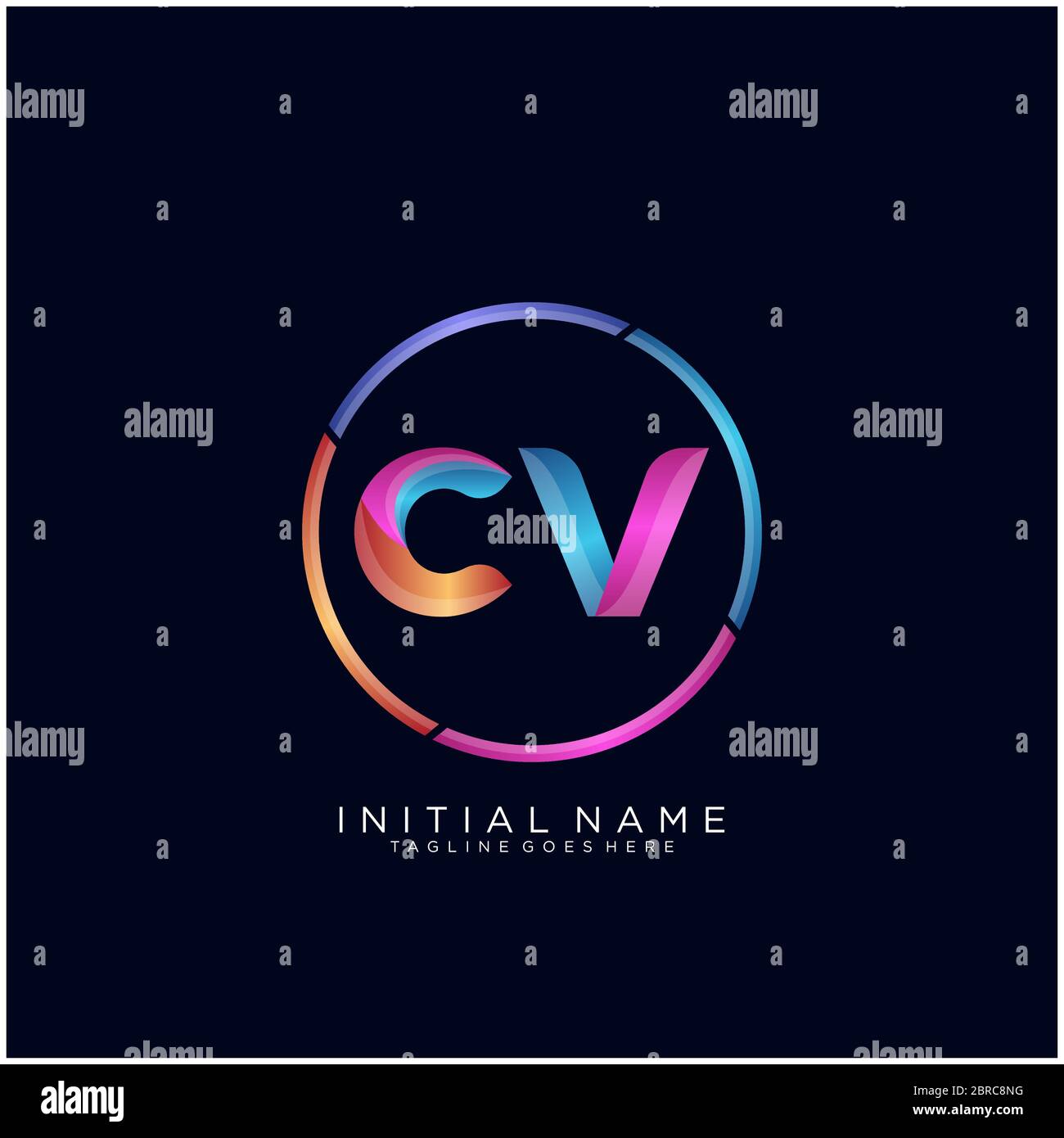 Cv logo concept design hi-res stock photography and images - Alamy