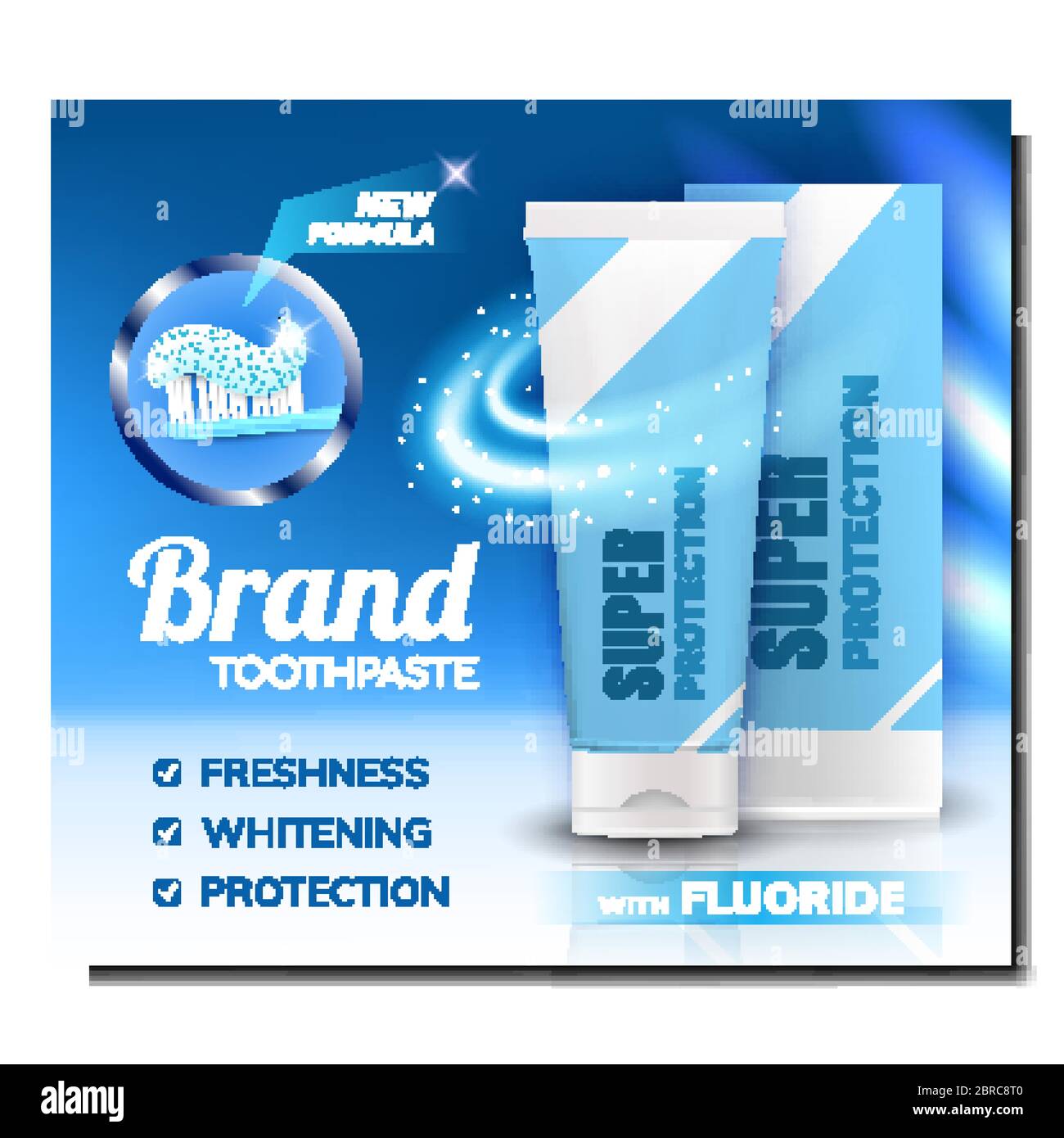 Tooth Paste Blank Package Promo Poster Vector Stock Vector Image & Art ...
