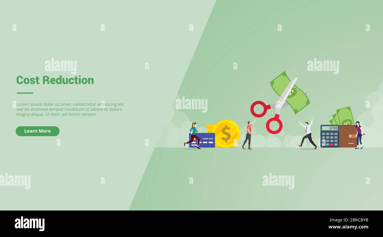 Cost Reduction campaign concept for website template landing or home ...