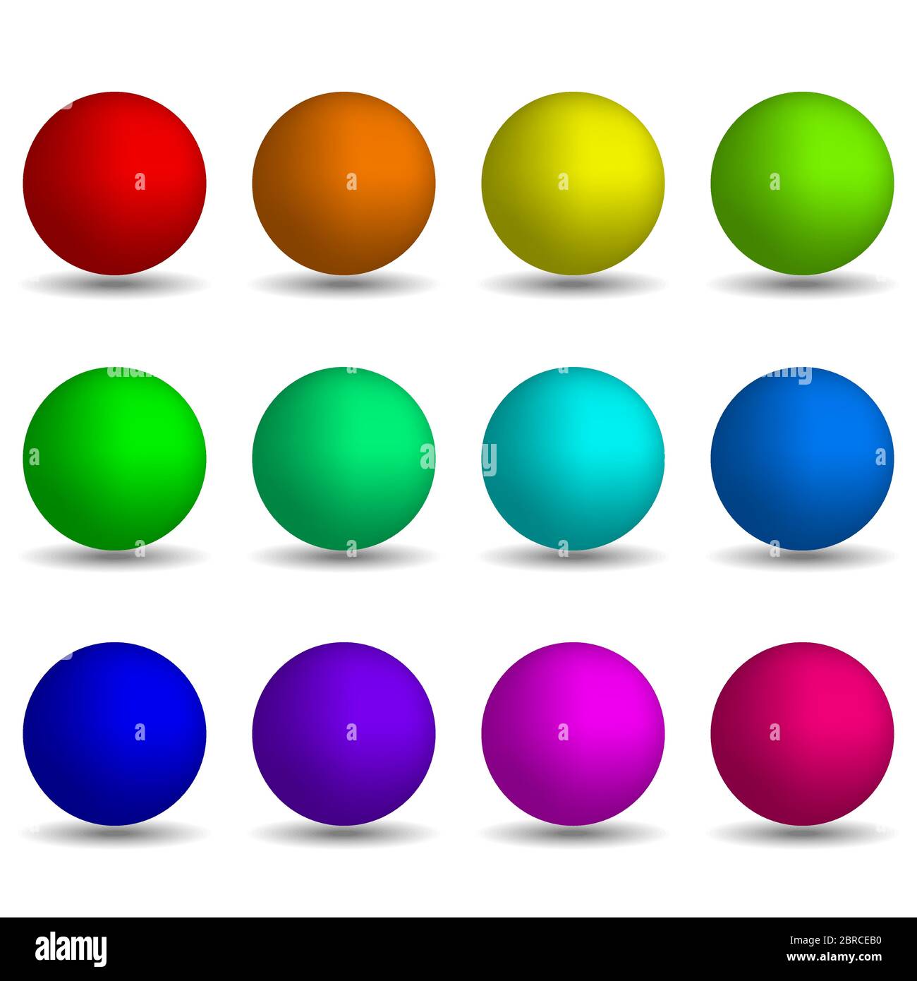 Set of colorful realistic spheres isolated on white background. Vector ...