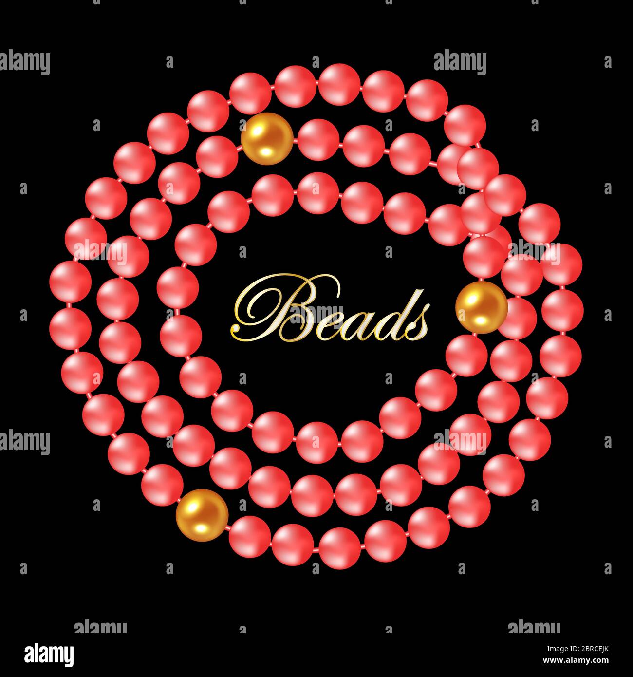 Coral pearl necklace. Vector illustration Stock Vector Image & Art - Alamy