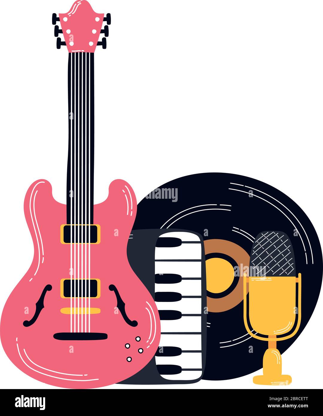 music vinyl disk with instruments Stock Vector Image & Art - Alamy