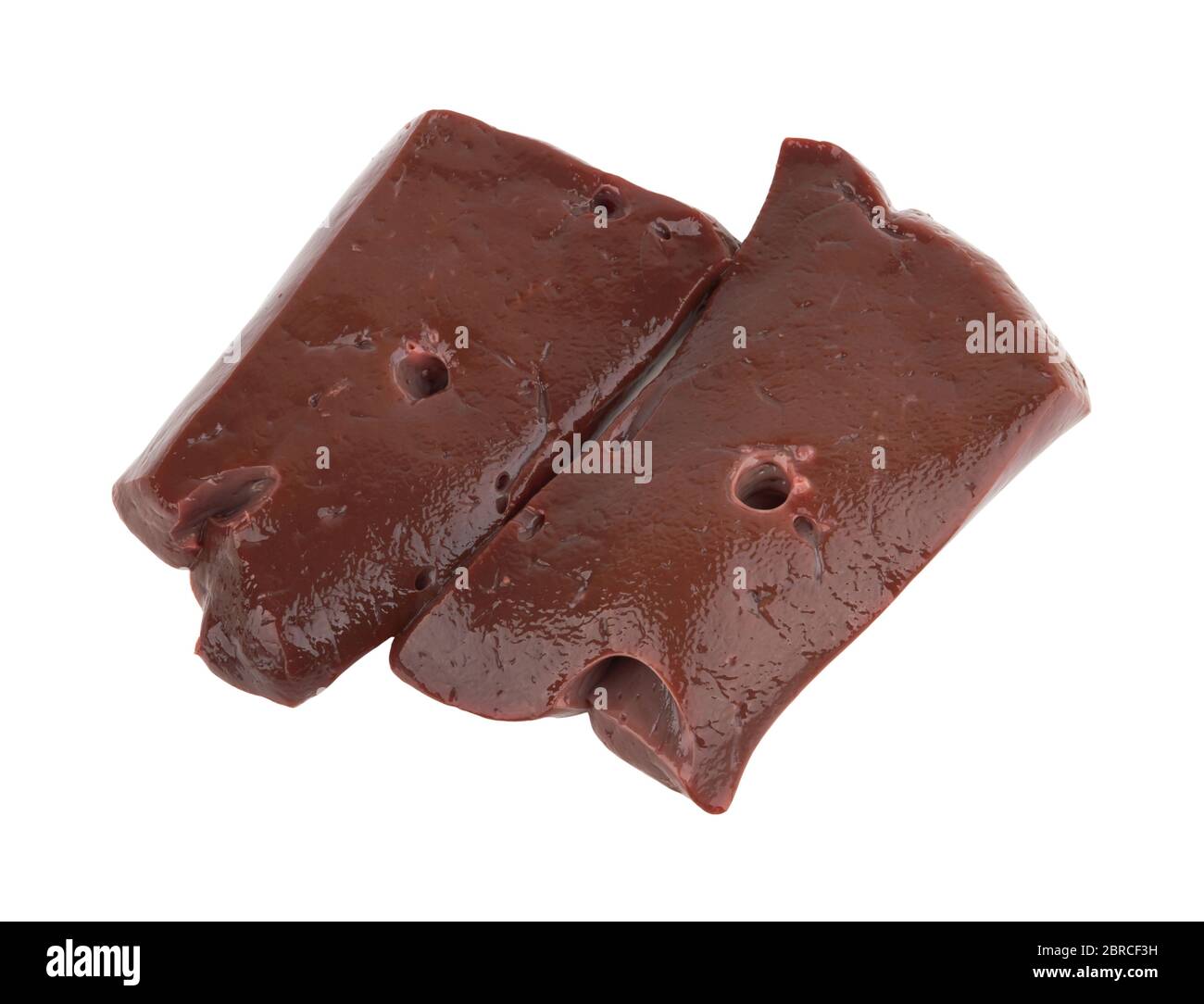 Raw liver steak on а white background Stock Photo - Alamy