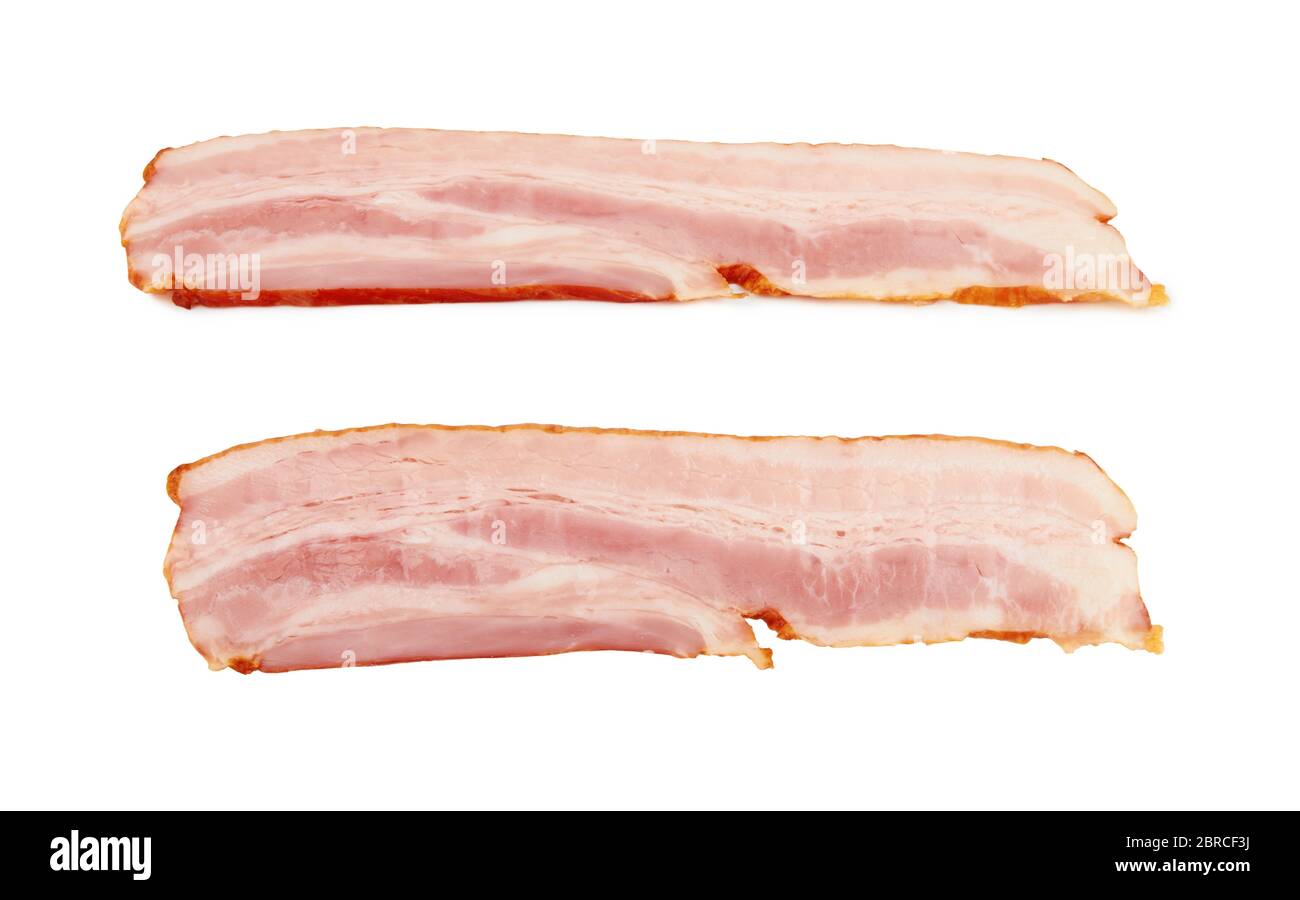 Fresh raw becon isolated on white background Stock Photo - Alamy