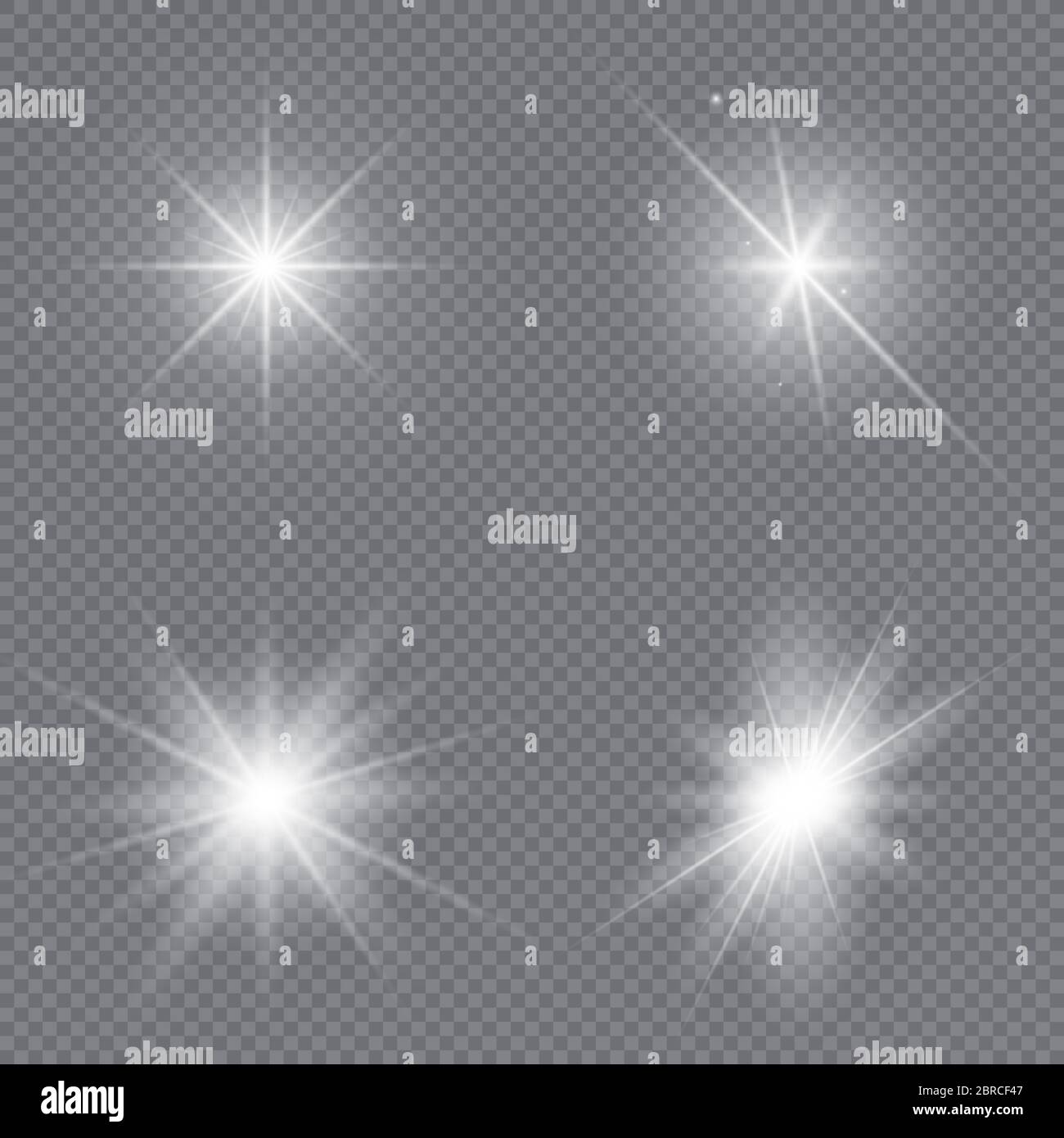Set of bright stars. Sunlight translucent special design light effect ...