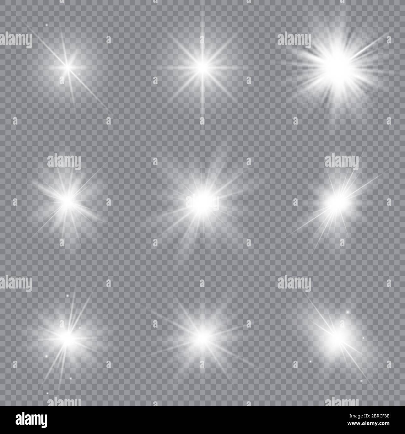 Set of bright stars. Sunlight translucent special design light effect ...