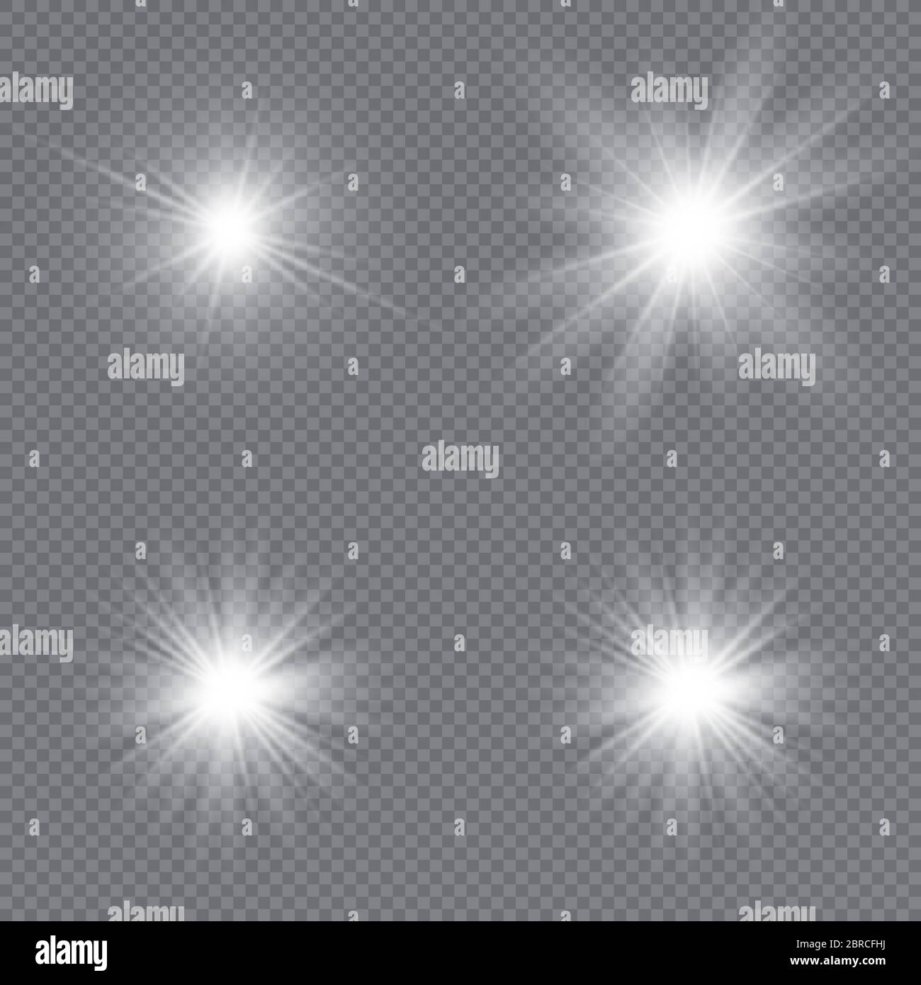 Set of bright stars. Sunlight translucent special design light effect ...