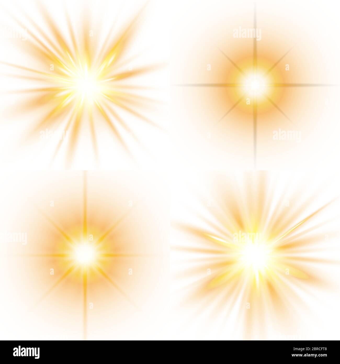 Set of bright stars. Sunlight translucent special design light effect ...
