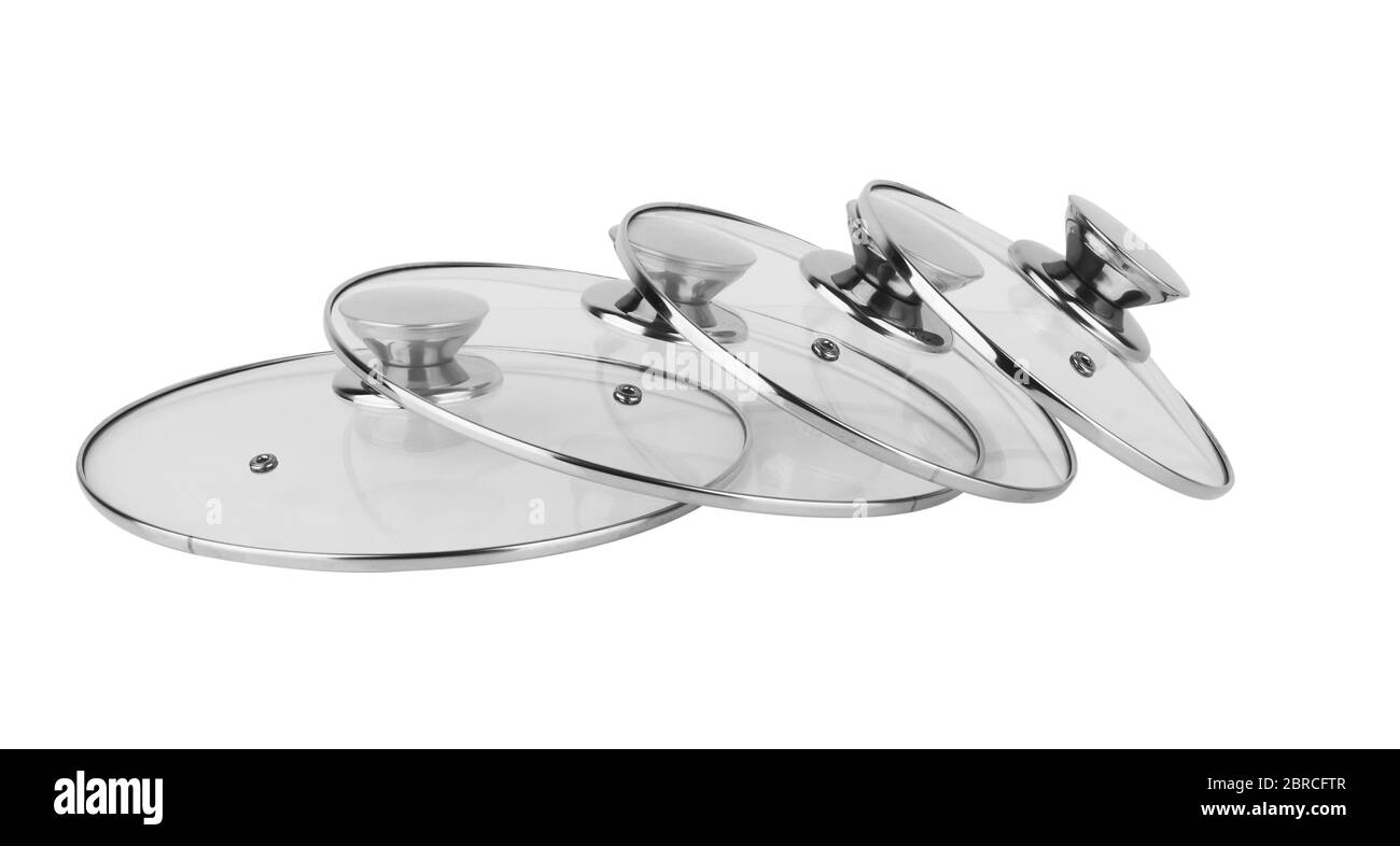 lids for pots isolated on white background Stock Photo - Alamy