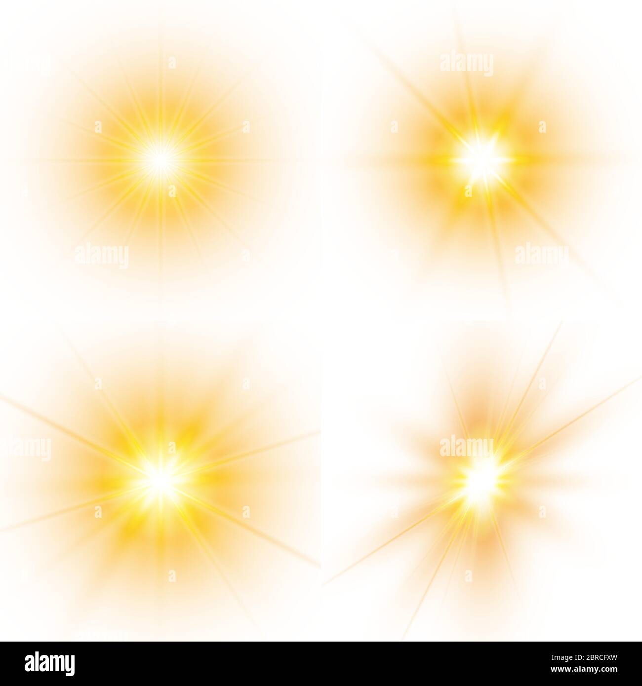 Set of bright stars. Sunlight translucent special design light effect ...