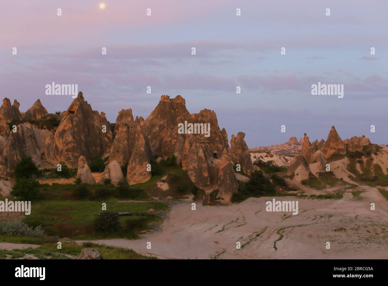Many buses near Cappadocia rocks Stock Photo - Alamy