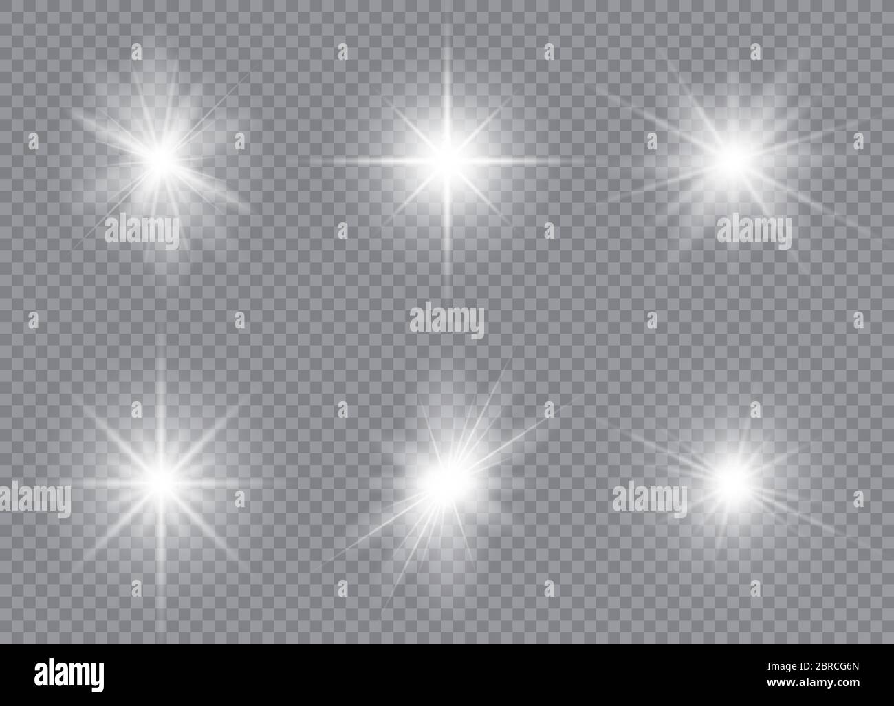 Set of bright stars. Sunlight translucent special design light effect ...