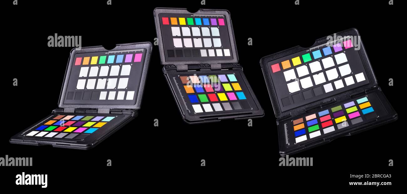 Set of color palette or colorchecker calibration passport for post ...