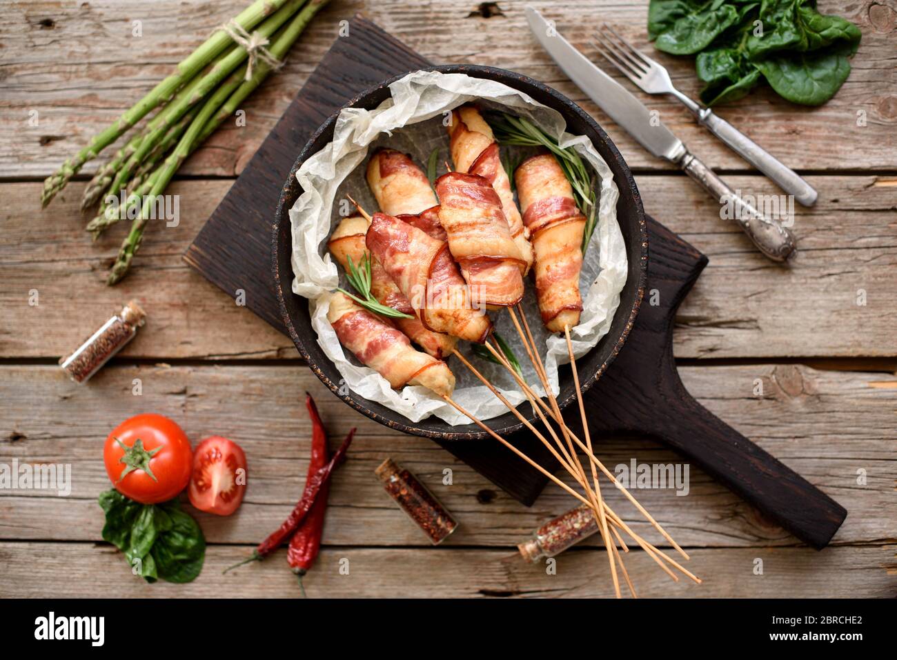 Roll bacon chicken mince hi-res stock photography and images - Alamy