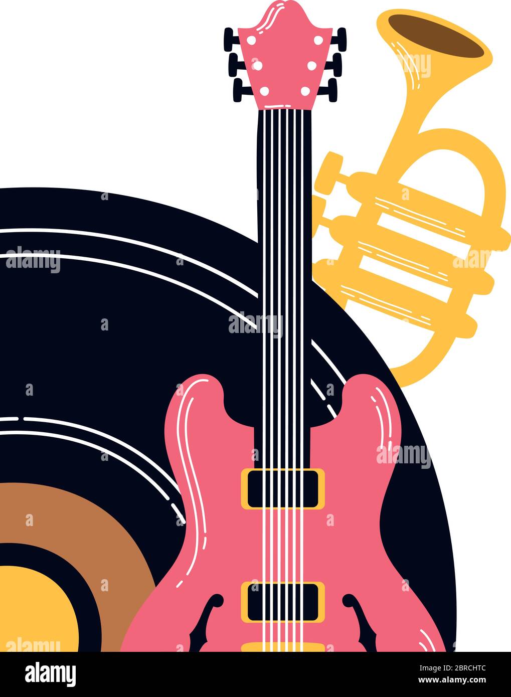 music vinyl disk with instruments Stock Vector Image & Art - Alamy