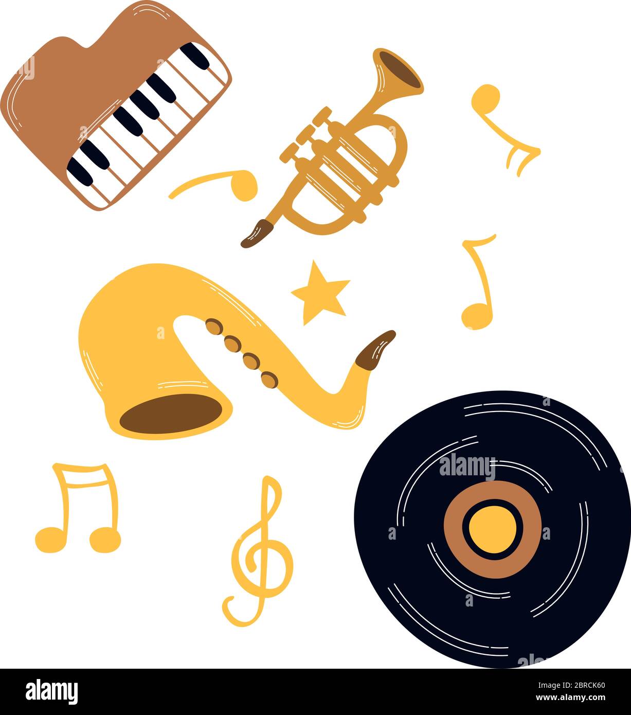 music vinyl disk with instruments Stock Vector Image & Art - Alamy