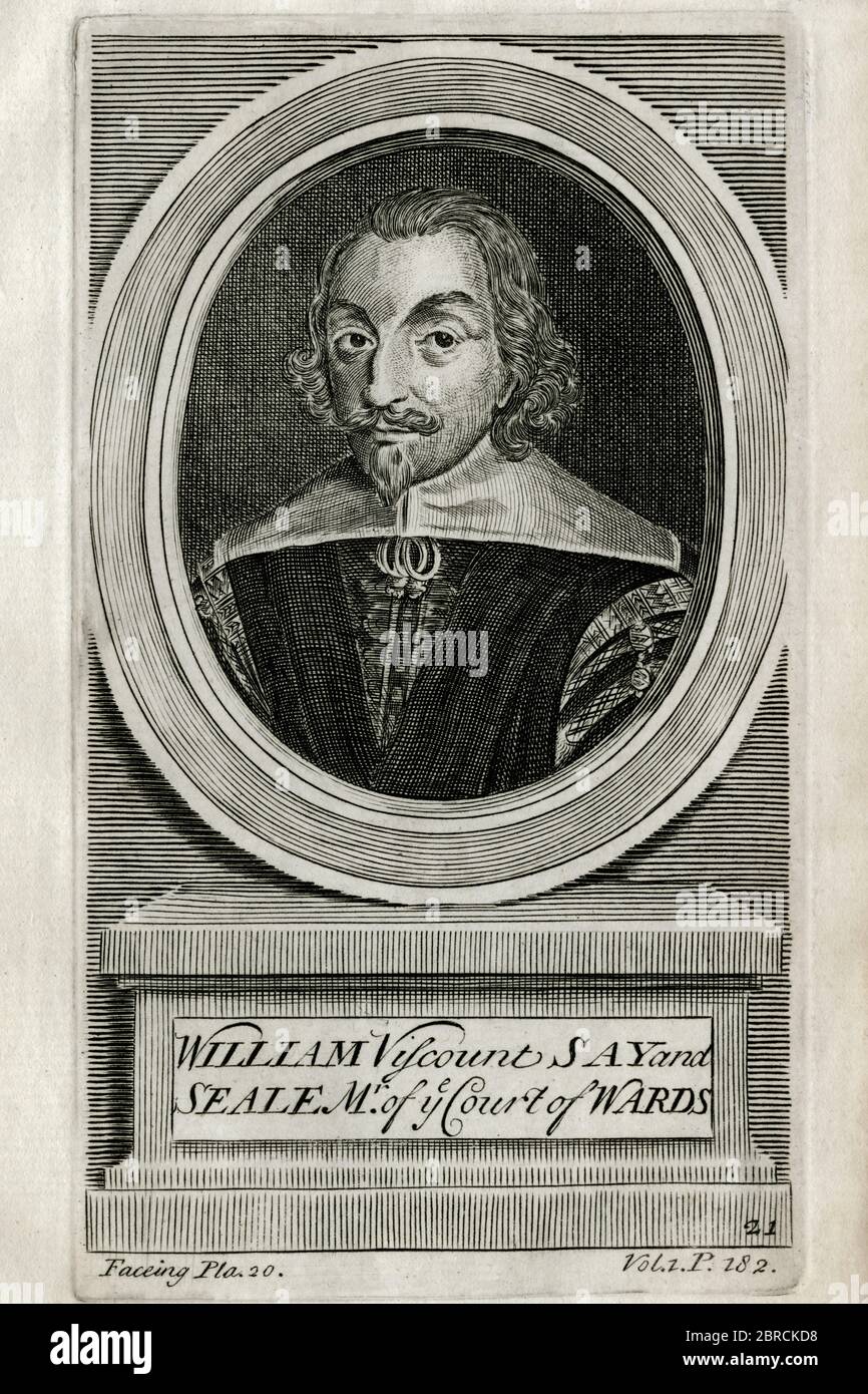 William Fiennes (1582-1662), 1st Viscount Saye & Sele, English Puritan ...