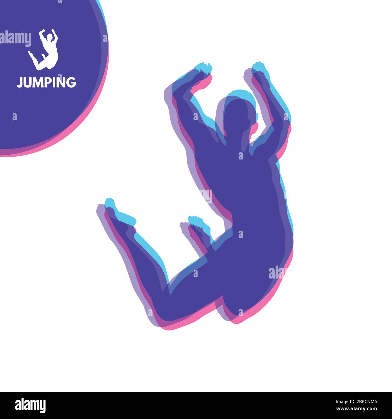 Silhouette of a jumping man. Design template for Sport. Vector ...