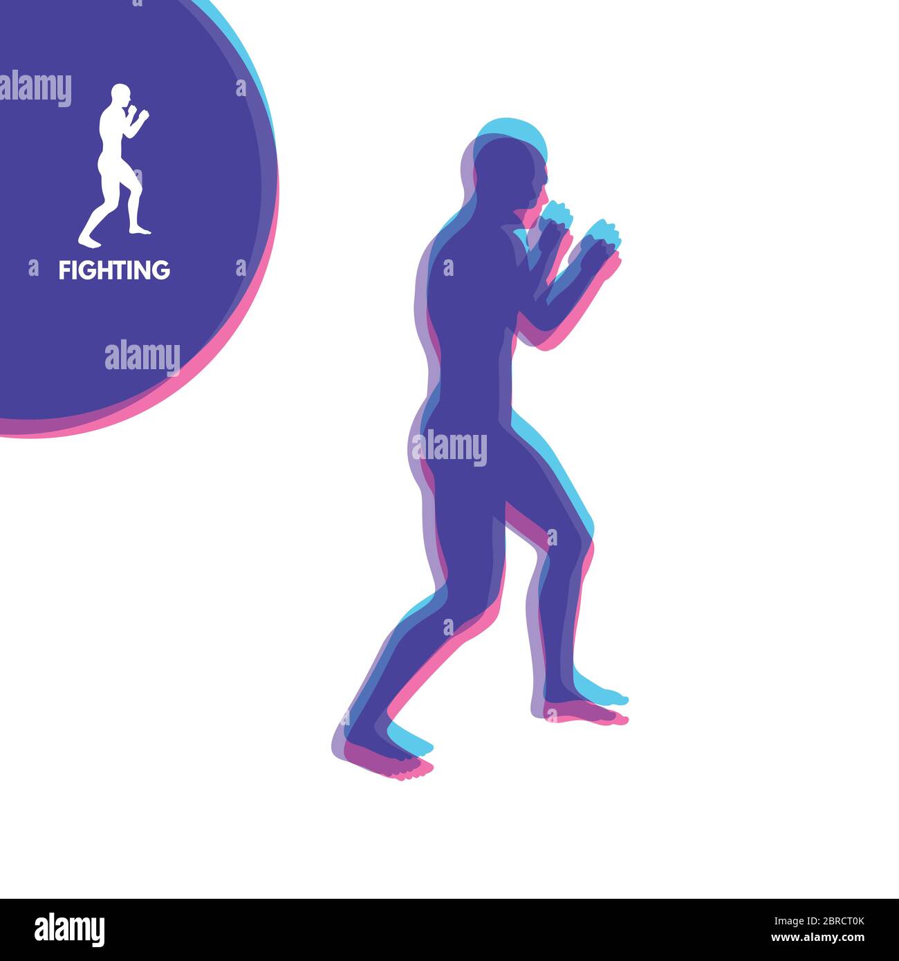 Boxer. Silhouette of a fighting man. Design template for Sport. Emblem ...