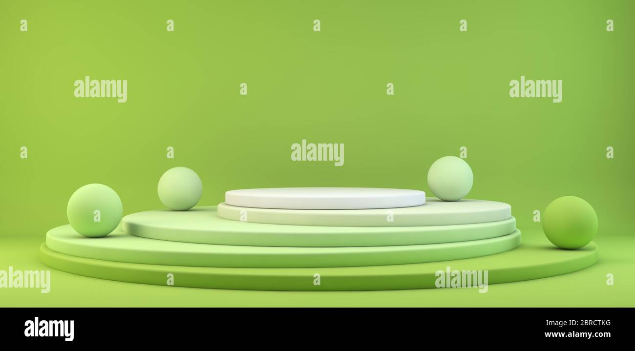 Green platform for product presentation 3d rendering Stock Photo - Alamy