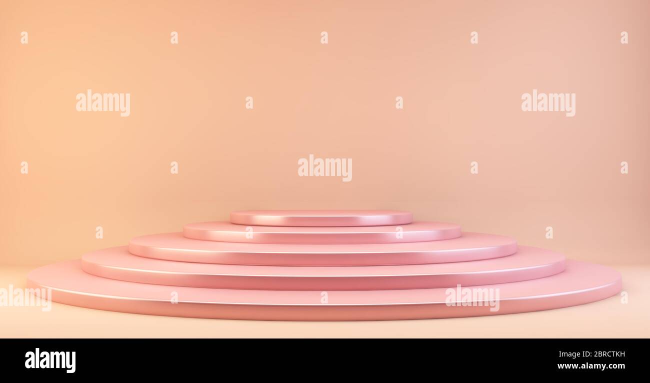 Pink reflective platform 3d rendering Stock Photo - Alamy