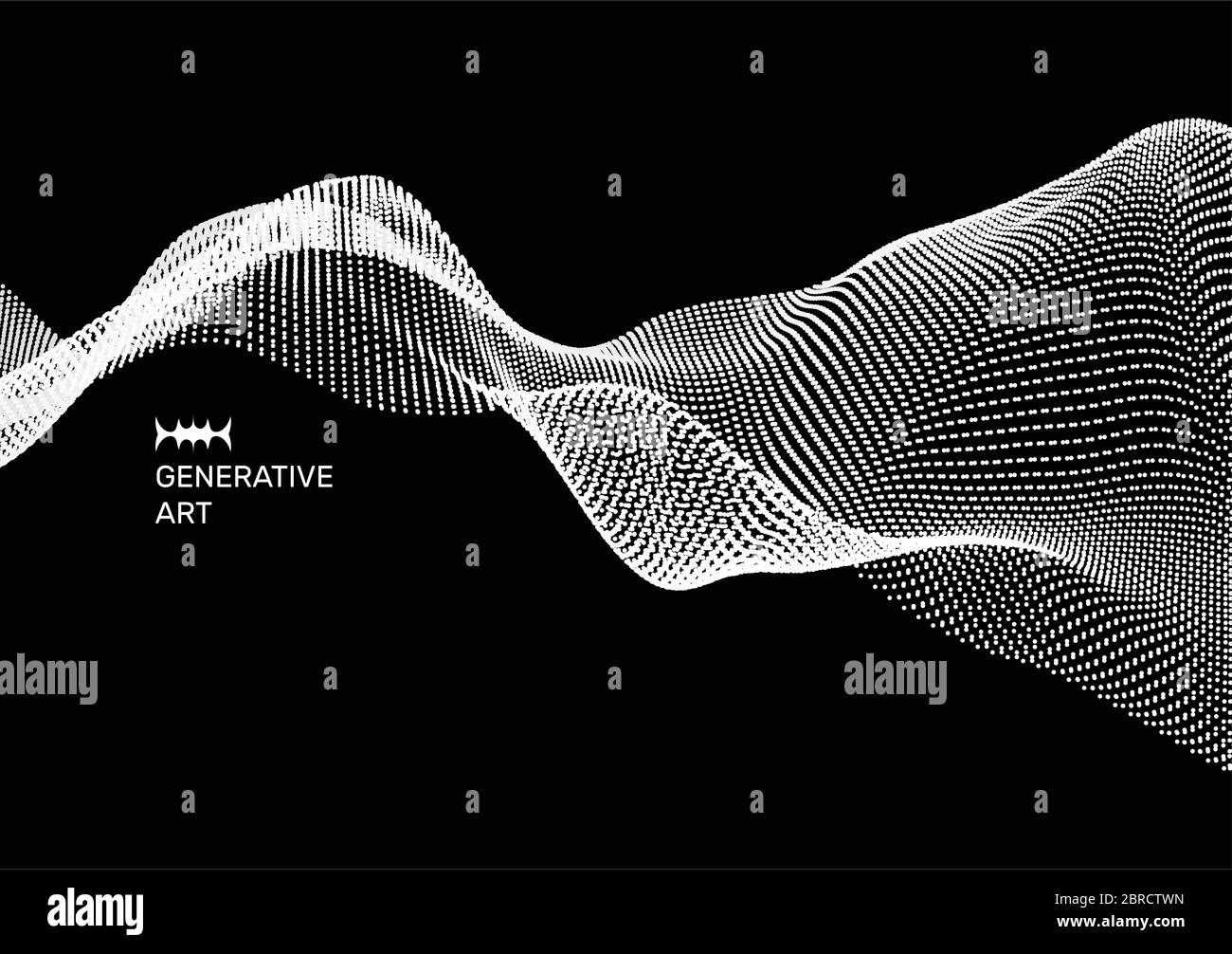 Wave Background. Ripple Grid. Abstract Vector Illustration. 3D ...