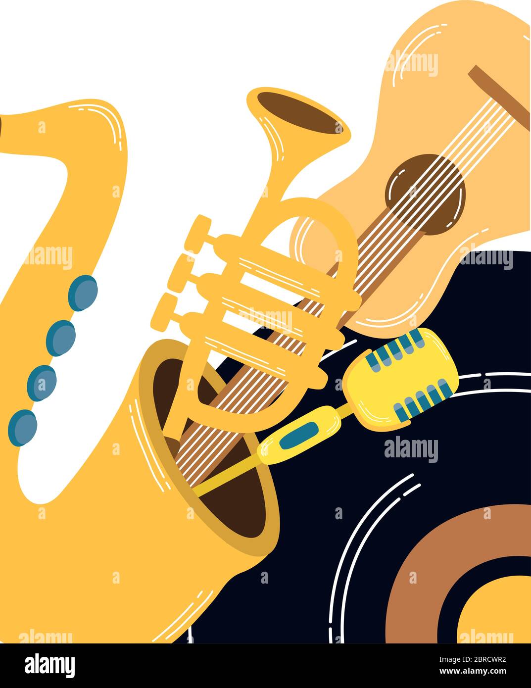 music vinyl disk with instruments Stock Vector Image & Art - Alamy