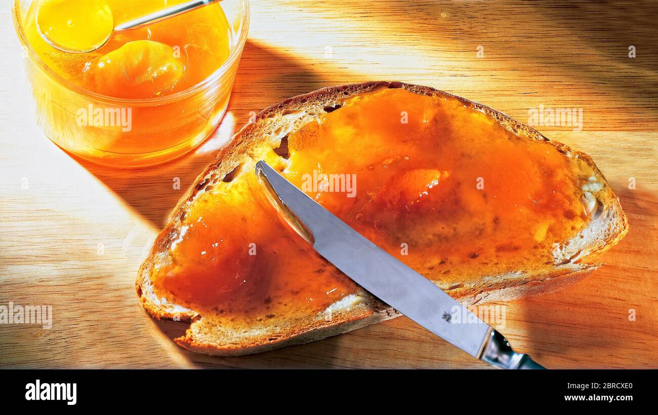 Breakfast, bread with jam, Germany Stock Photo - Alamy