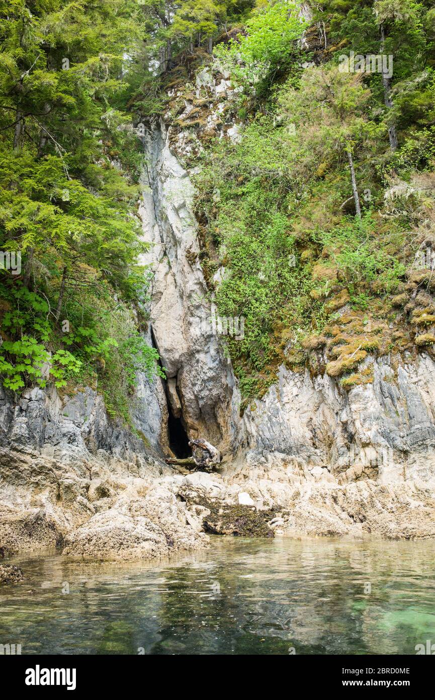 Sea caves are prevalent along the seaside cliffs of Halleck Harbor ...