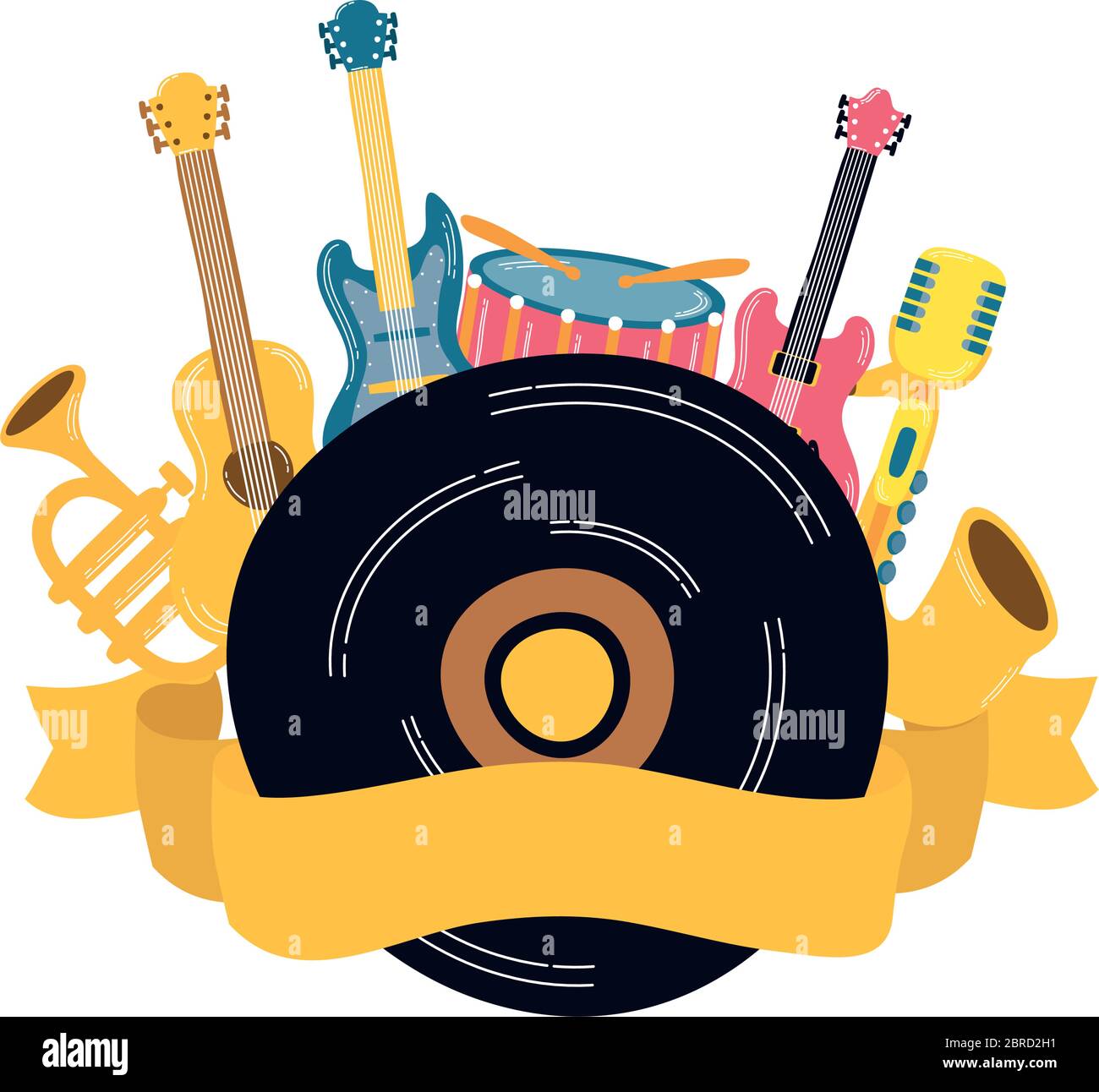 music vinyl disk with instruments Stock Vector Image & Art - Alamy