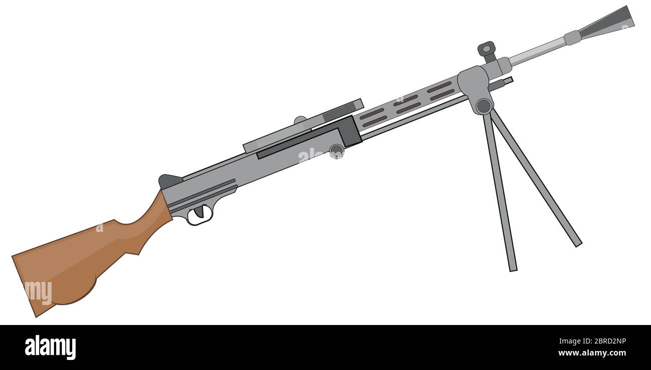 Soviet machine gun on white background is insulated Stock Vector Image ...