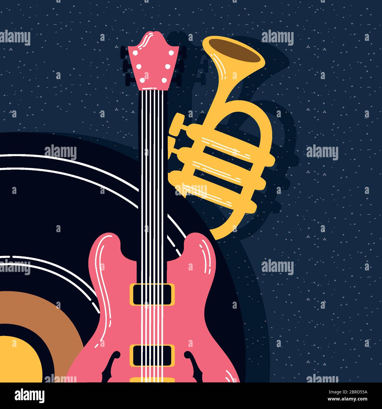 music vinyl disk with instruments Stock Vector Image & Art - Alamy