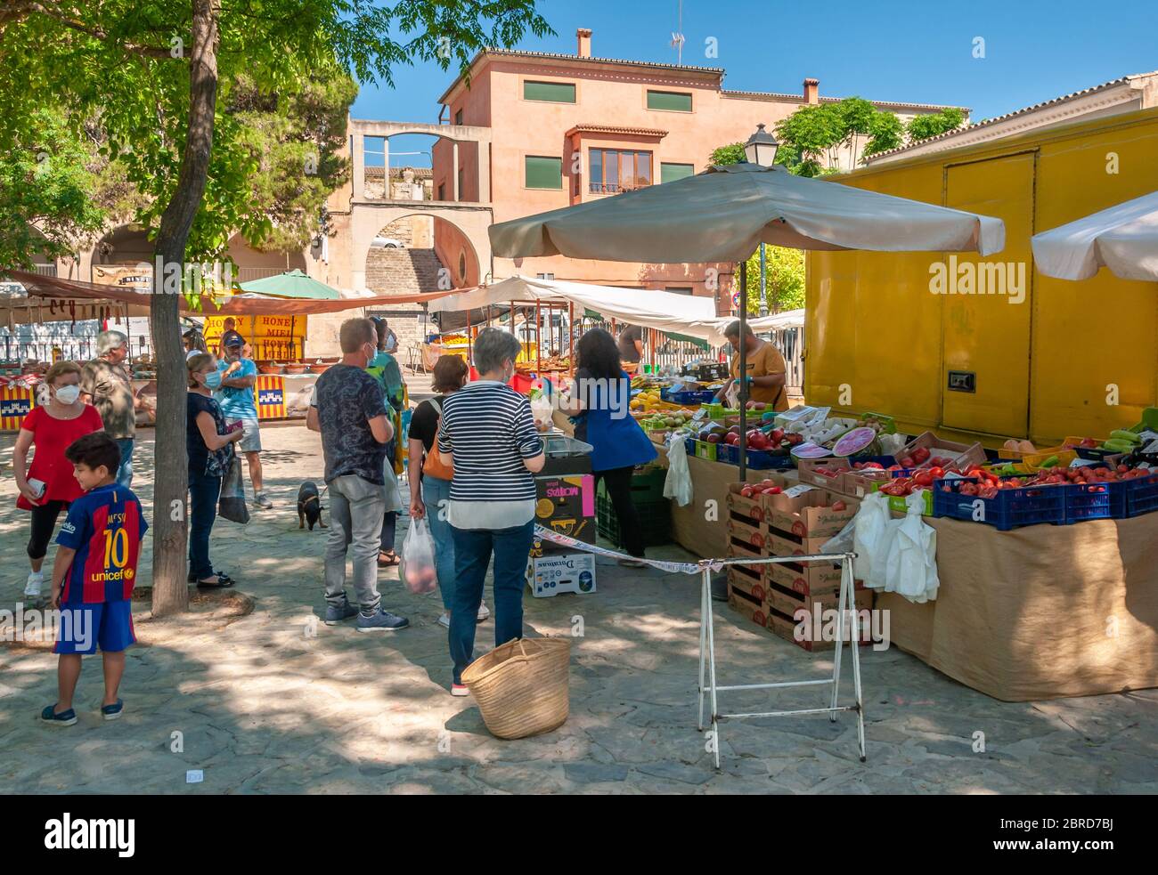 Sineu, Balearic Islands/Spain; may/20/2020: fruit and vegetable stall ...