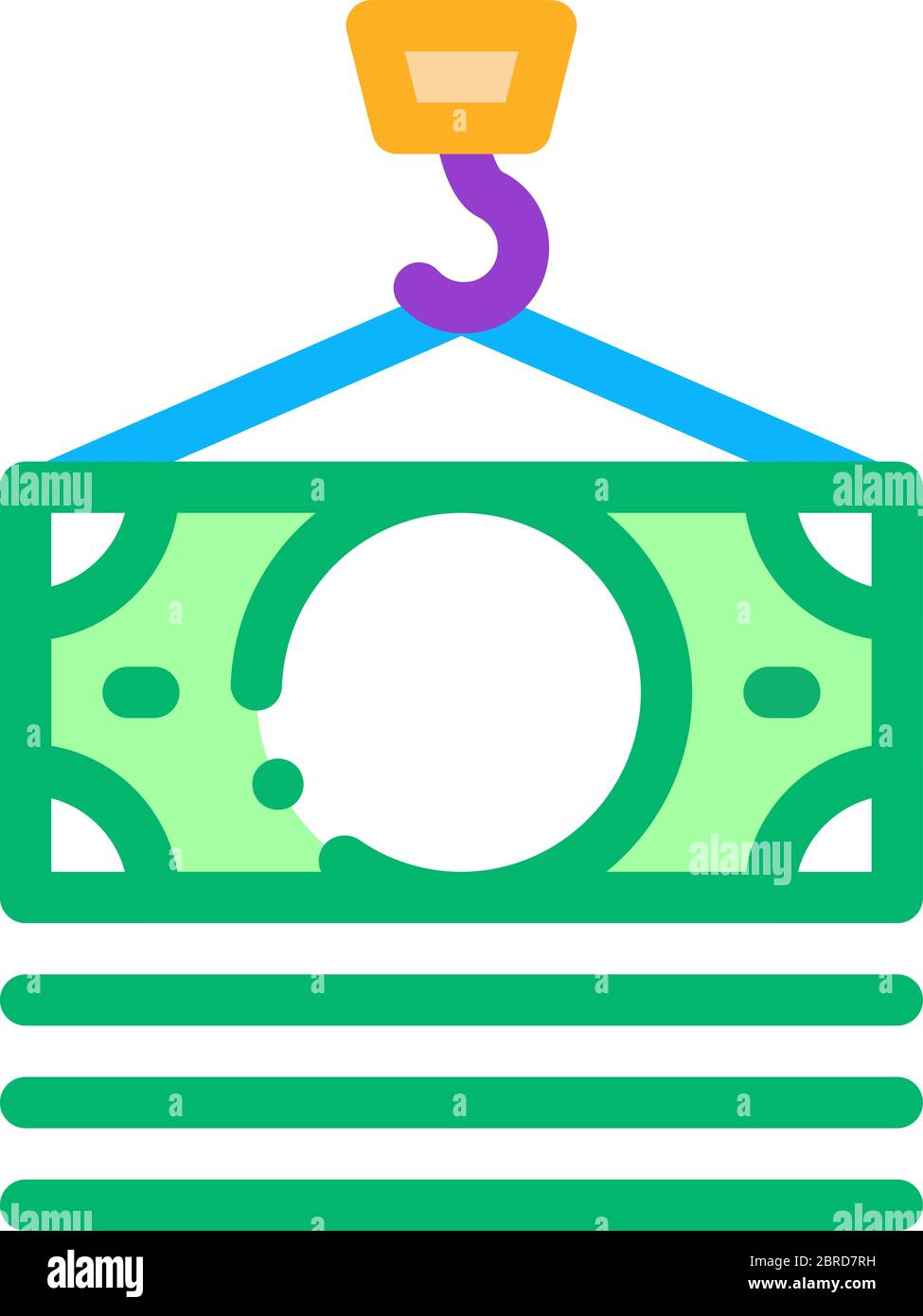 hook cash bill icon vector outline illustration Stock Vector Image ...