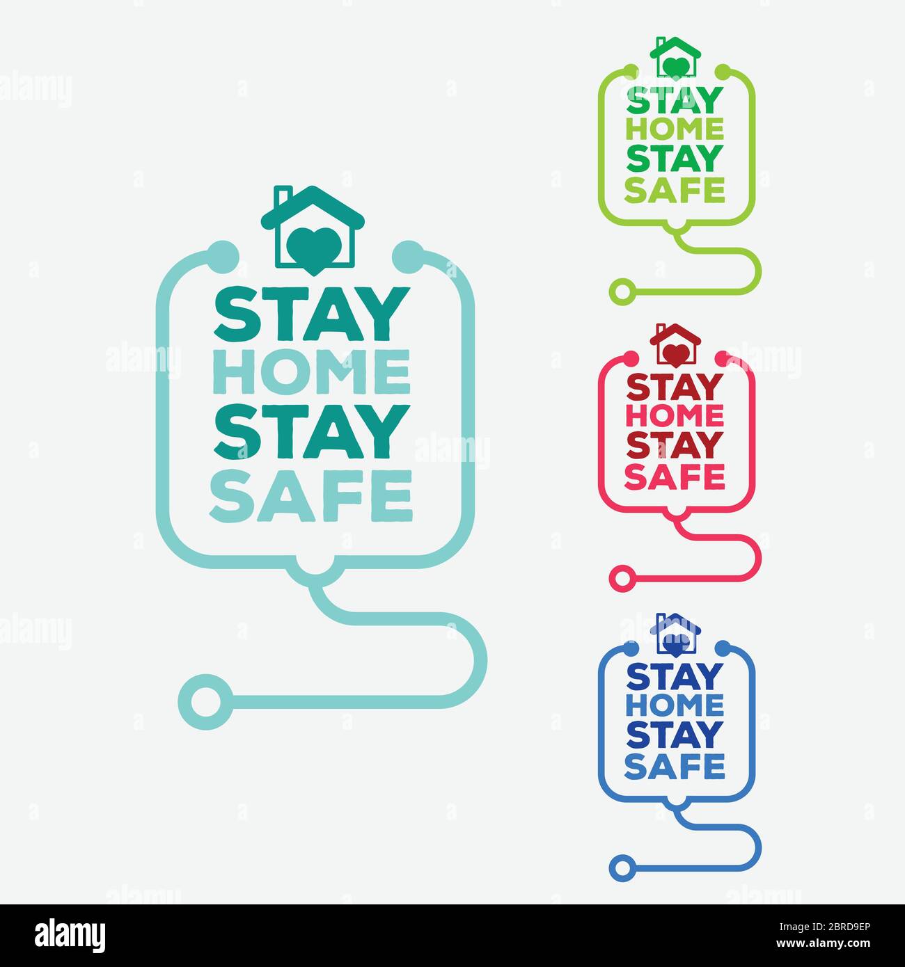 Stay home stay safe symbol in different colors. Covid-19 Stock Vector ...