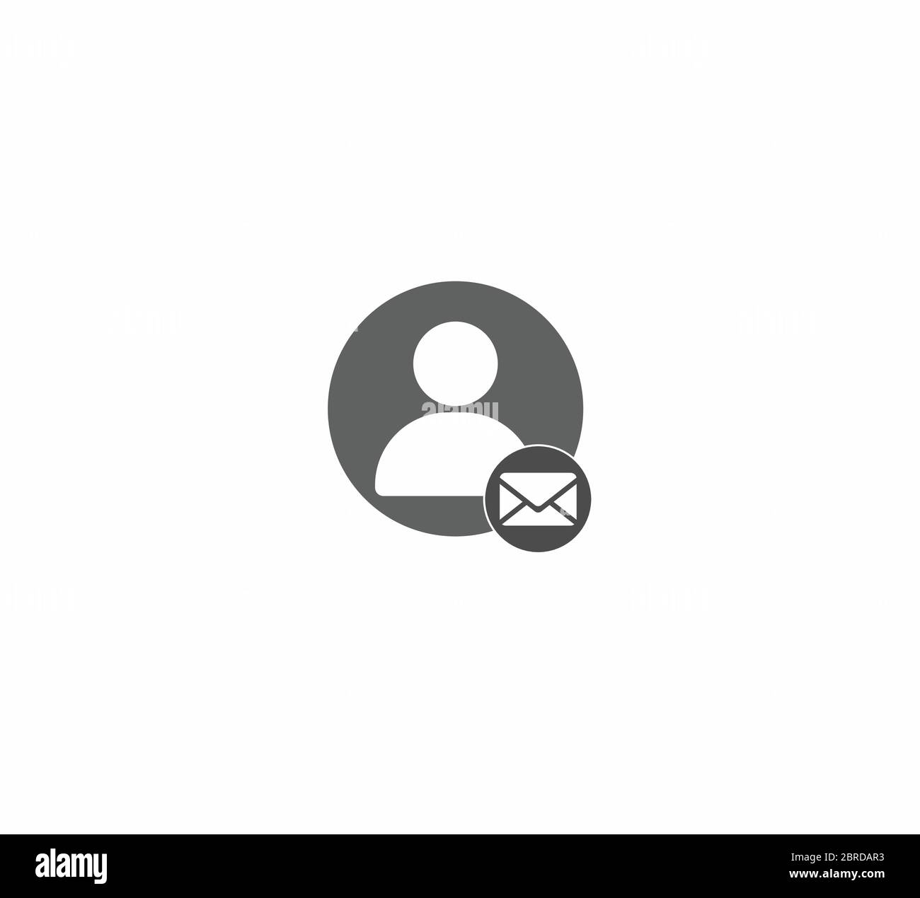 User icon and new notification vector isolated on white background ...