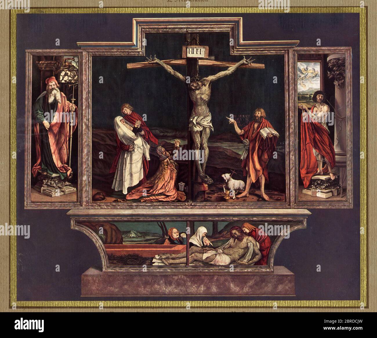 Musée de Colmar.Le rétable d'Issenheim par M.Grunewald.Au centre la ...